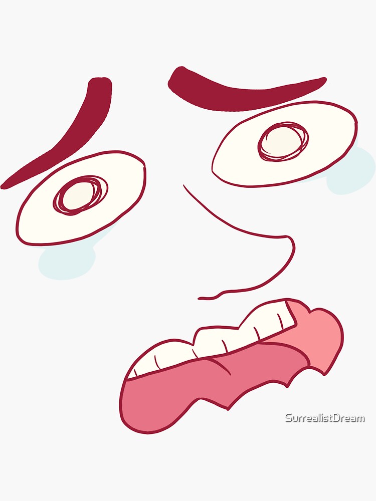"Distressed Face" Sticker for Sale by SurrealistDream | Redbubble