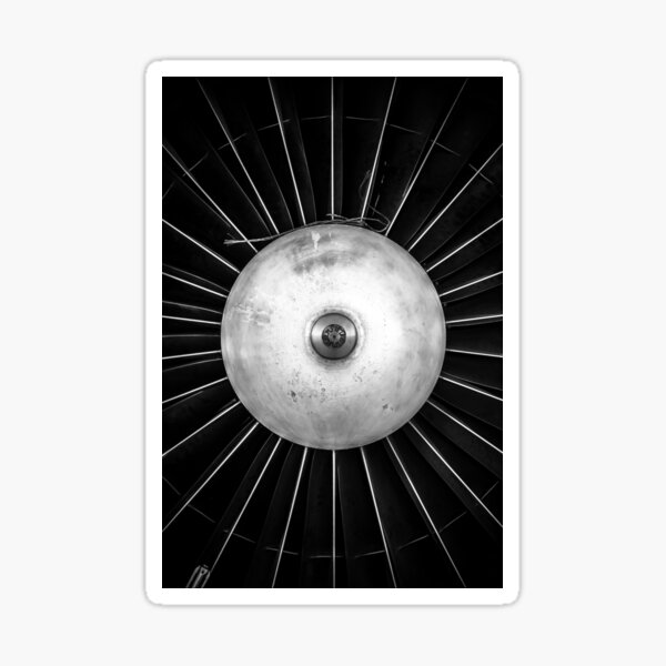 "Closeup of a jet engine of an aircraft" Sticker for Sale by annavaczi ...