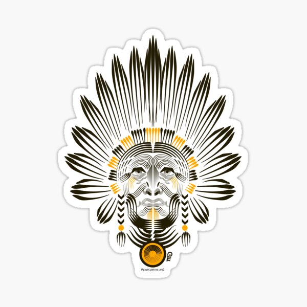"Portrait of American Indian " Sticker for Sale by artredppb | Redbubble
