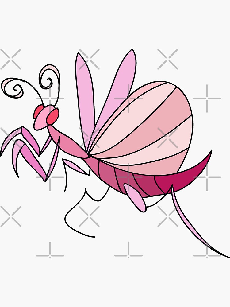 "Pink Orchid Mantis" Sticker for Sale by SaradaBoru | Redbubble