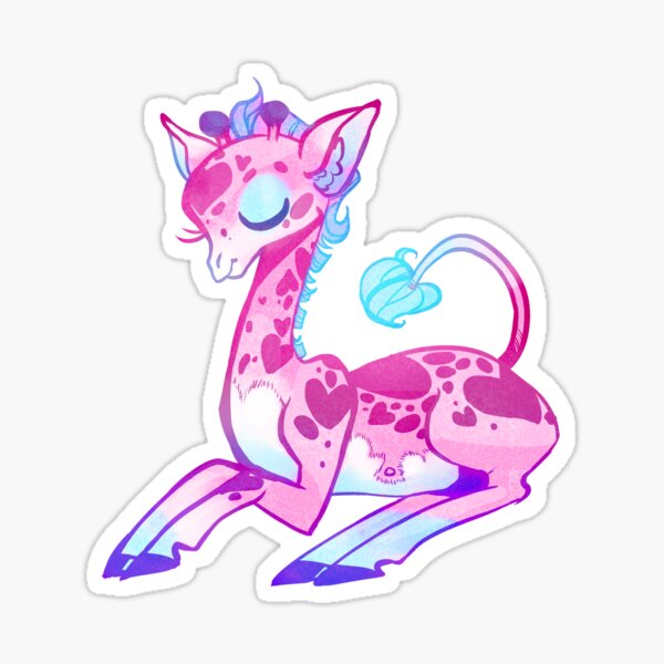"Girly Giraffe" Sticker by thedandmom | Redbubble