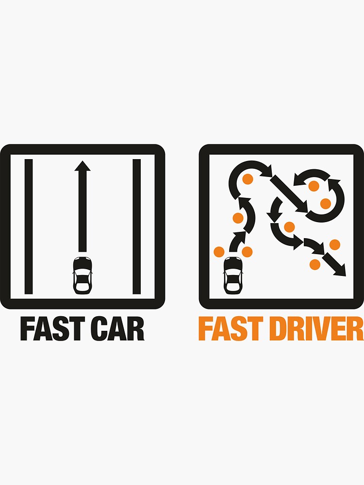 "Fast Car - Fast Driver (1)" Sticker for Sale by PlanDesigner | Redbubble