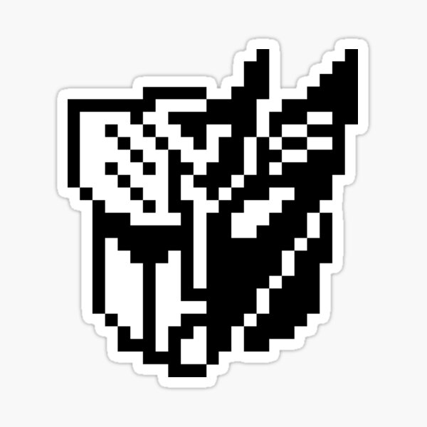 "Hollow 8-bit Transformers Joined" Sticker for Sale by FuzzyJuzzy ...
