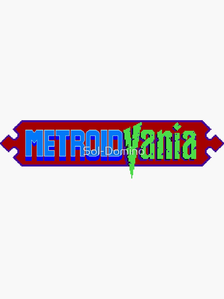 "Metroidvania" Sticker for Sale by Sol-Domino | Redbubble
