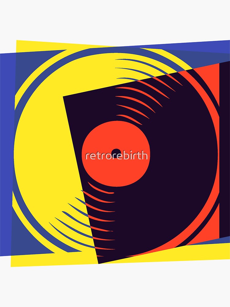 "Pop Art Vinyl Record" Sticker by retrorebirth | Redbubble