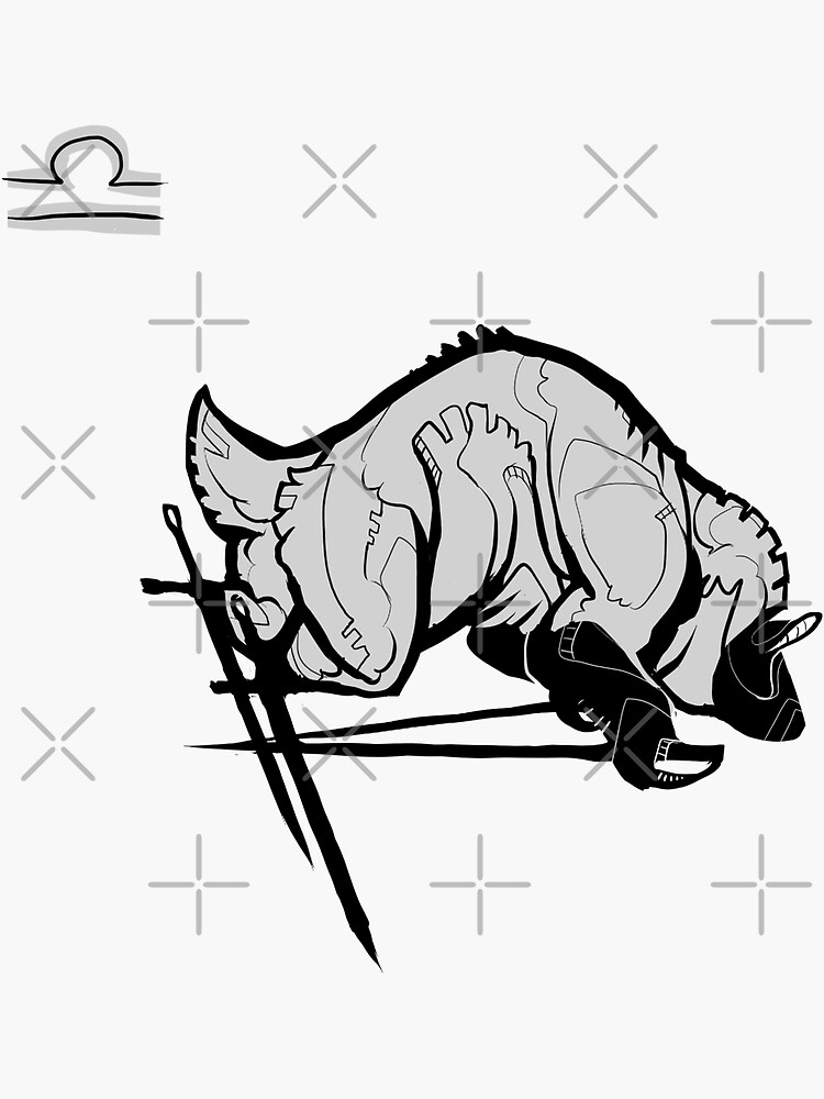 "DoubleZodiac - Libra Sheep/Goat" Sticker for Sale by Disasters | Redbubble