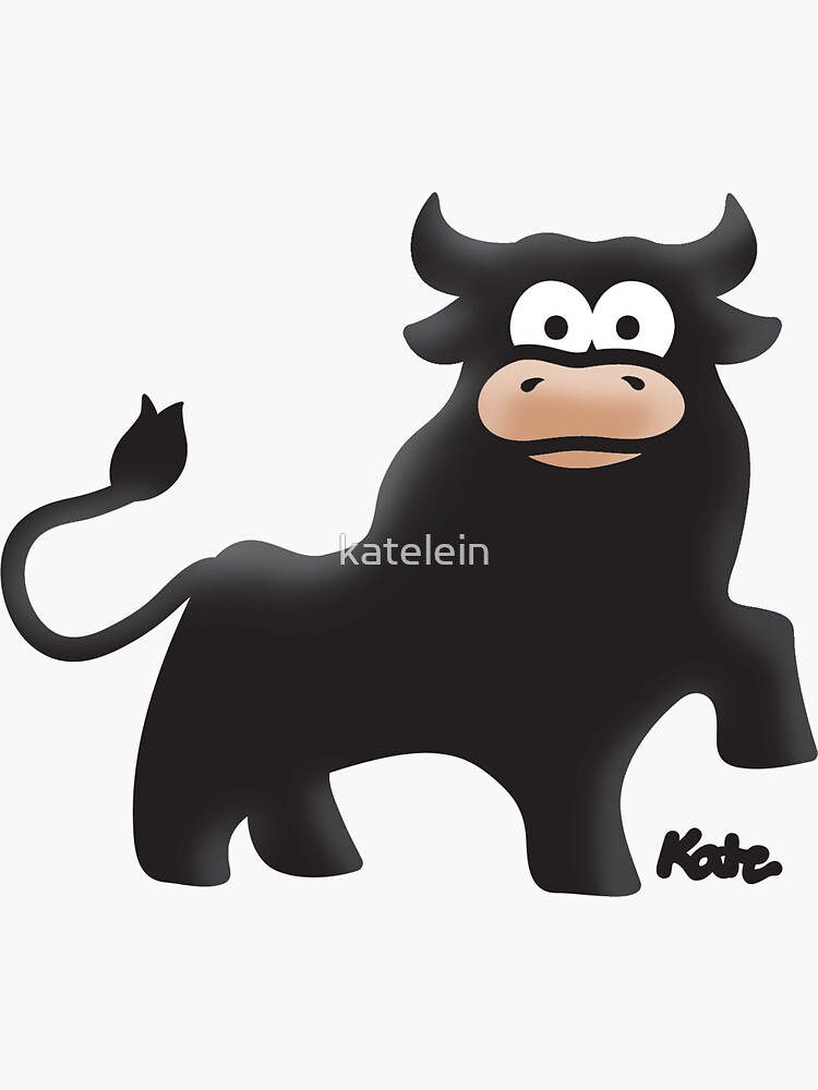 "Cute Bull" Sticker by katelein | Redbubble