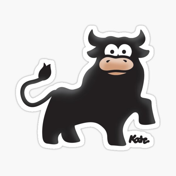 "Cute Bull" Sticker by katelein | Redbubble