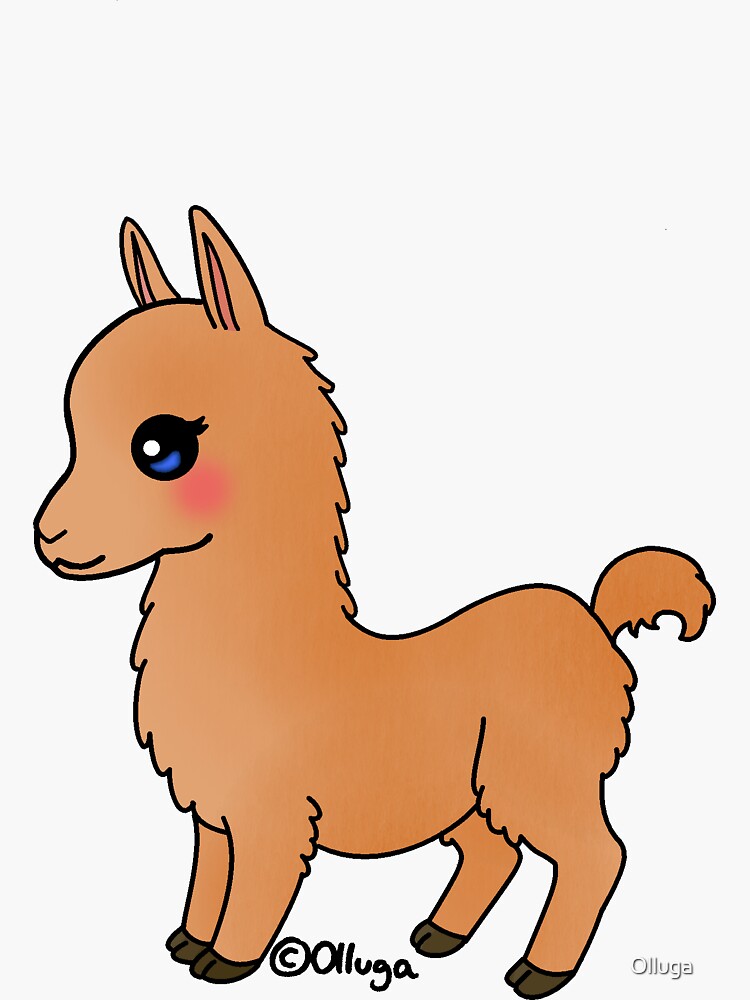 "Cute Orange Llama" Sticker for Sale by Olluga | Redbubble