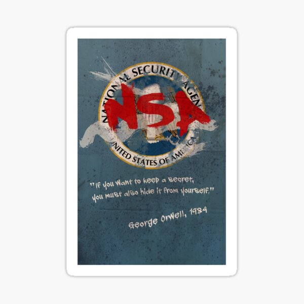 "NSA Orwell" Sticker for Sale by SixPixeldesign | Redbubble