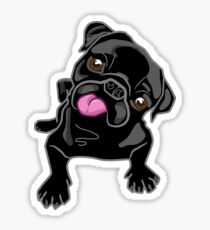 Black Pug Stickers | Redbubble