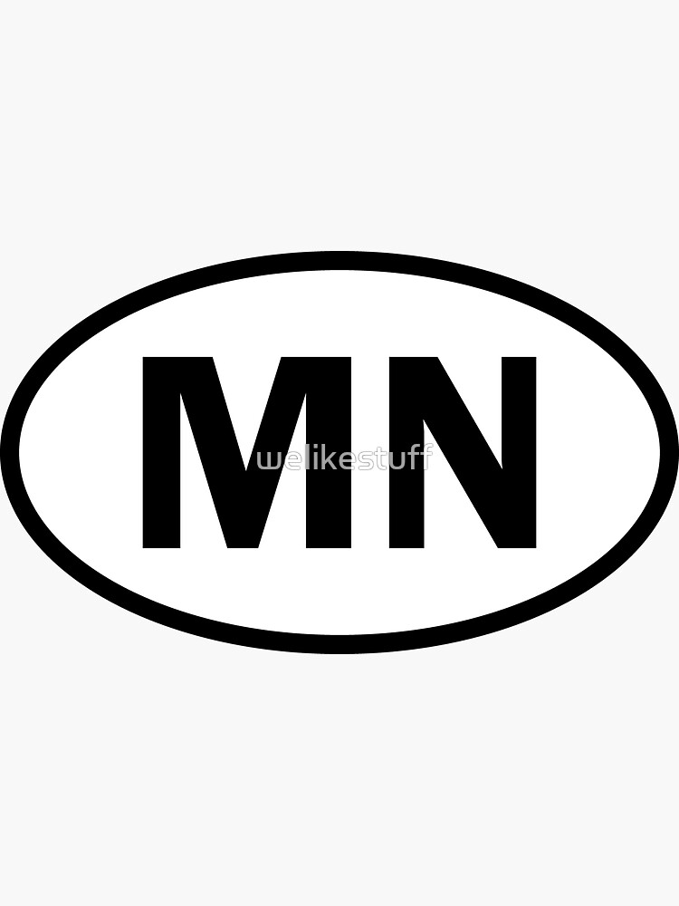 "Minnesota – MN – oval sticker and more" Sticker for Sale by ...