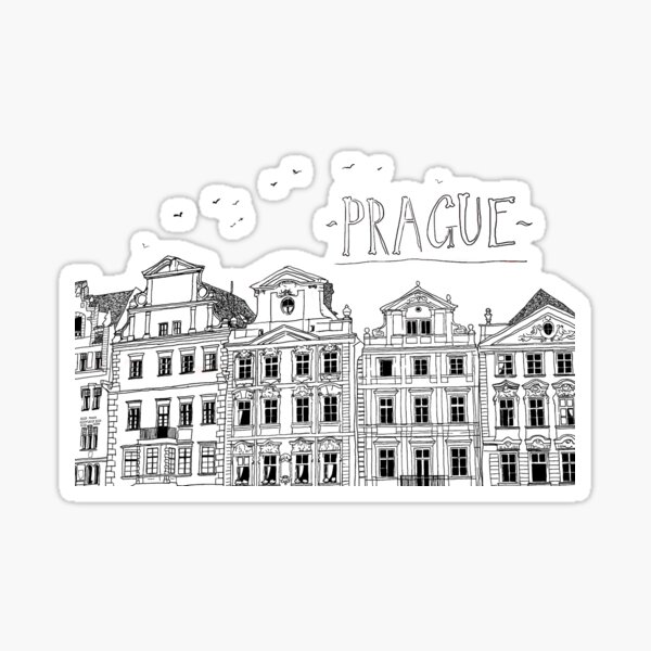 "Prague." Sticker by jeune-jaune | Redbubble