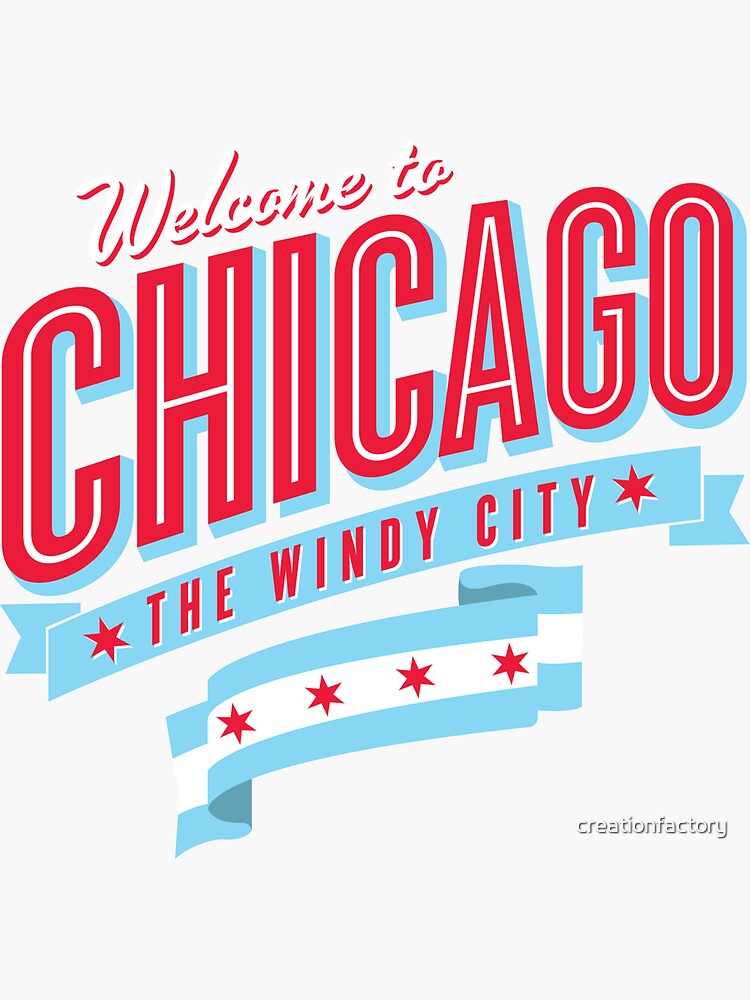 "Chicago, Illinois" Sticker for Sale by creationfactory | Redbubble