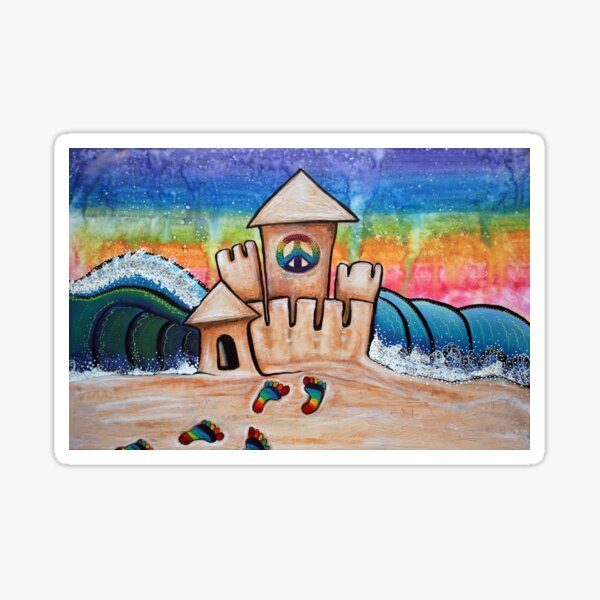 "Hippie Sand Castle" Sticker for Sale by barbosaart | Redbubble