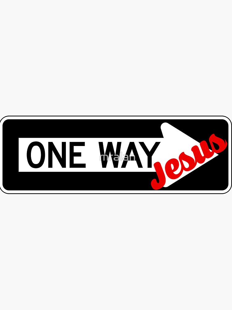 "One Way Jesus" Sticker by mralan | Redbubble
