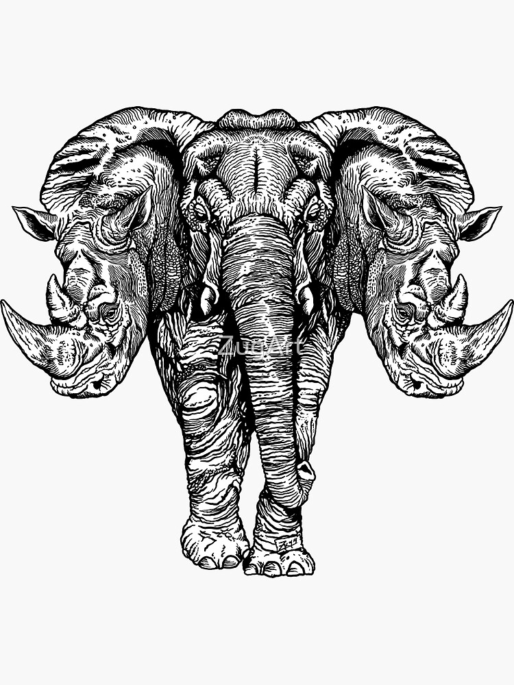"Elephino" Sticker for Sale by ZugArt | Redbubble