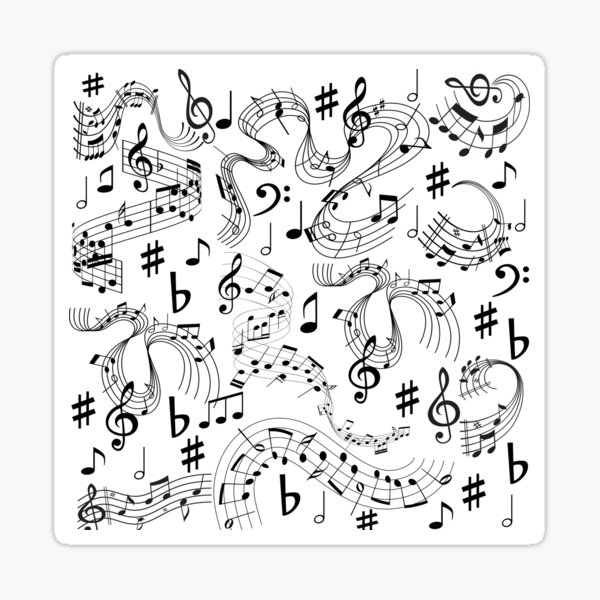 "Music, Musical Notes" Sticker for Sale by wimblettdesigns | Redbubble