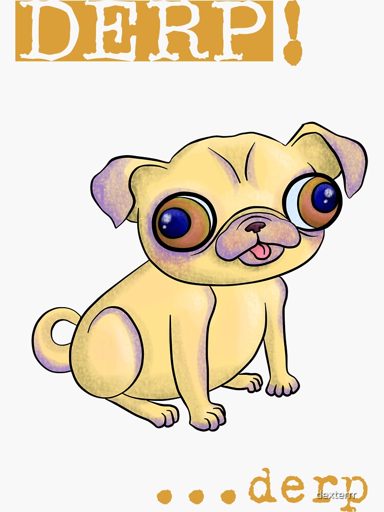 "Pug Showing Derp Pride" Sticker by dexterrr | Redbubble