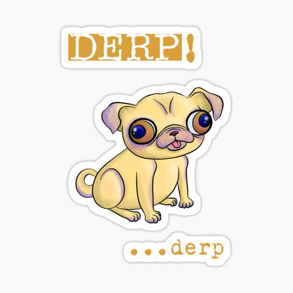 "Pug Showing Derp Pride" Sticker by dexterrr | Redbubble