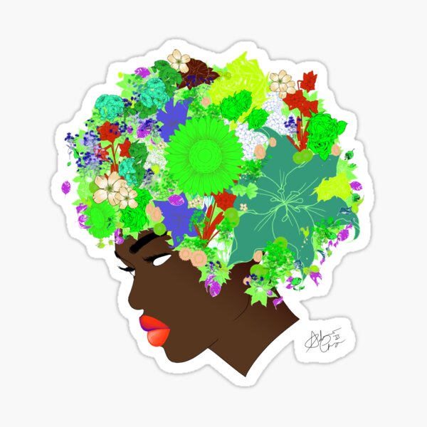 "Flower 'Fro ver. 6" Sticker for Sale by AndiesPlace | Redbubble