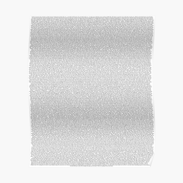 "Back to the Future - Full script" Poster for Sale by Pun-and-run ...