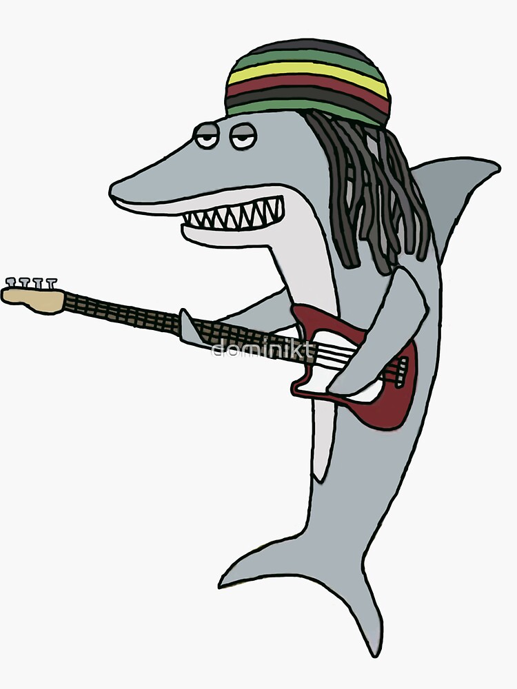 "Reggae shark" Sticker for Sale by dominikt | Redbubble