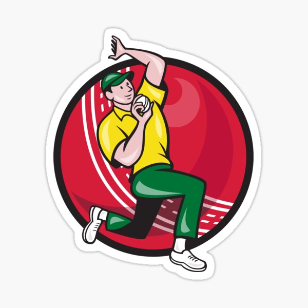 "Cricket Fast Bowler Bowling Ball Side" Sticker for Sale by patrimonio ...