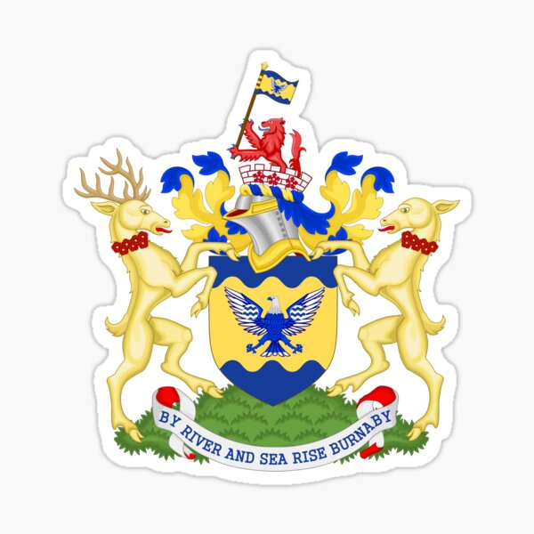 "Burnaby Coat of Arms " Sticker for Sale by abbeyz71 | Redbubble
