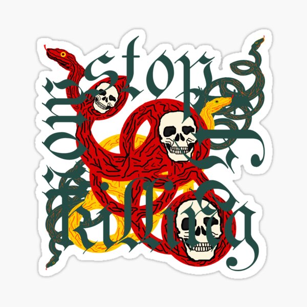 "Stop the Killing" Sticker for Sale by SocJusticeInk | Redbubble