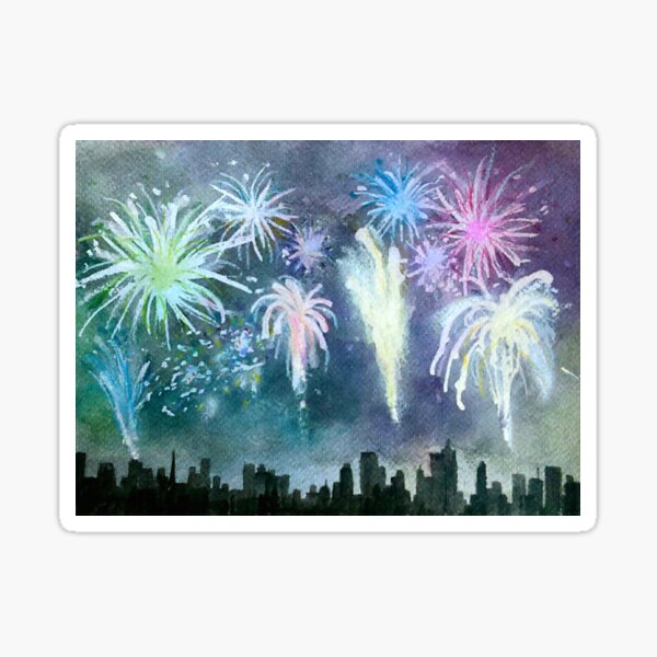 "Fireworks" Sticker by jenhallbrown | Redbubble