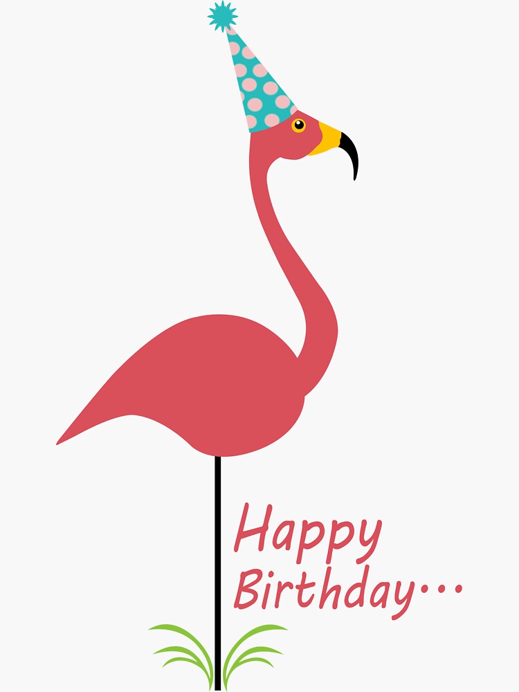 "Pink lawn flamingo happy birthday to classy person geek funny nerd ...