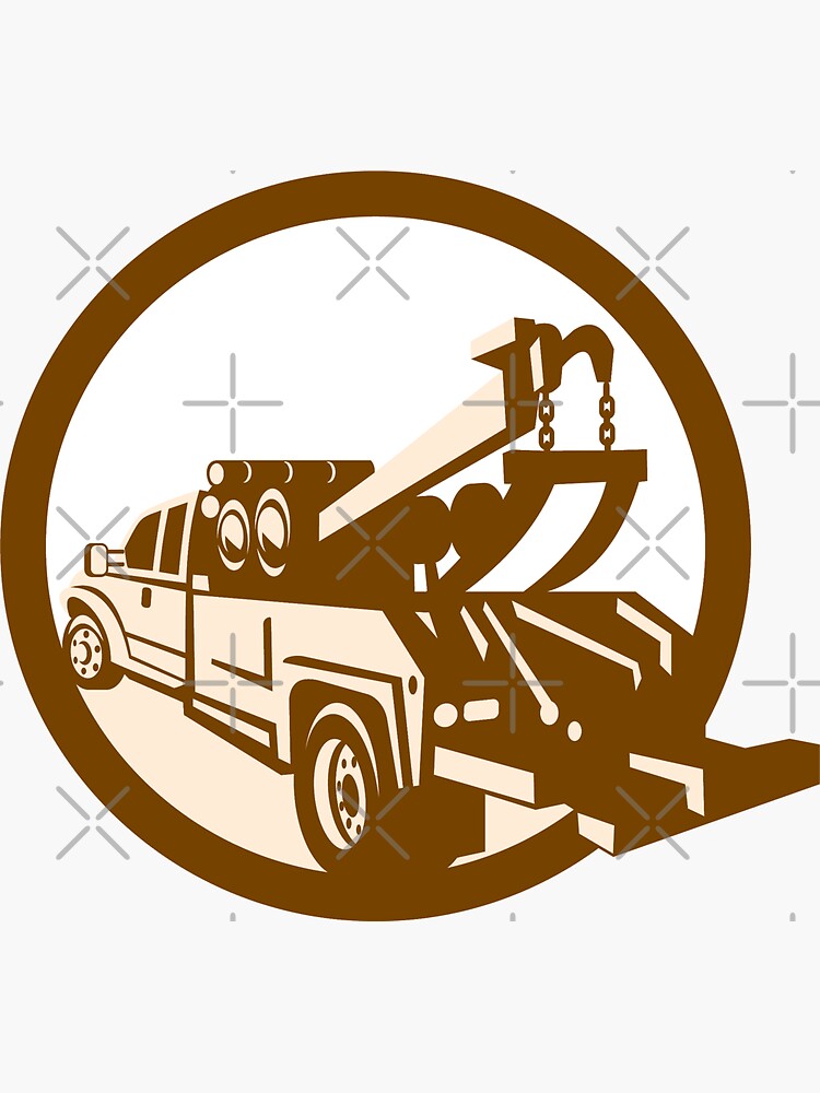 "Tow Truck Wrecker Rear Retro" Sticker for Sale by patrimonio | Redbubble