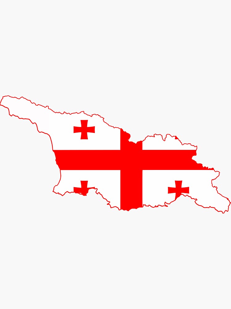 "Georgia Flag Map" Sticker for Sale by abbeyz71 | Redbubble