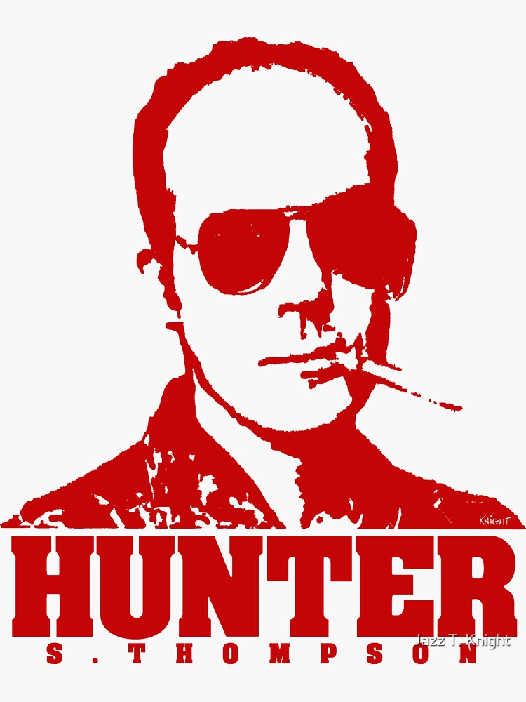 "Mr Hunter S. Thompson (Red print)" Sticker for Sale by JarrodKnight ...