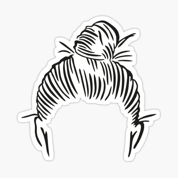 "hairstyle - bun" Sticker for Sale by Kopfzirkus | Redbubble