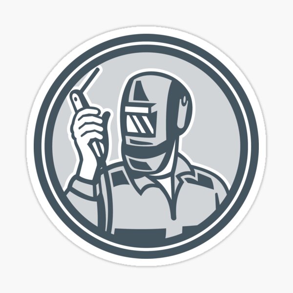 "Welder Fabricator Holding Welding Torch Retro" Sticker for Sale by ...