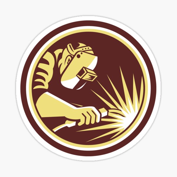 "Welder Fabricator Welding Torch Circle Retro" Sticker for Sale by ...