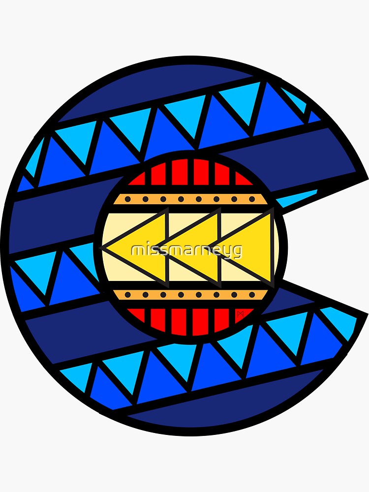 "Colorado Tribal Flag: True Colour" Sticker by missmarneyg | Redbubble