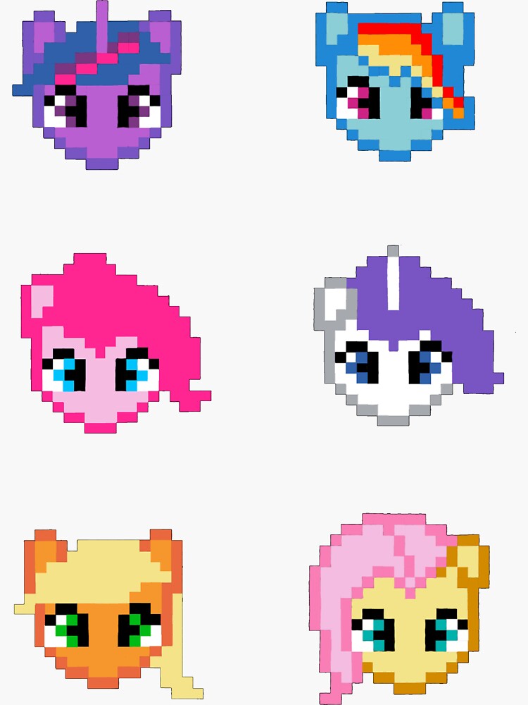 "My Little Pony 8 Bit Characters" Sticker for Sale by Dangelus974 ...