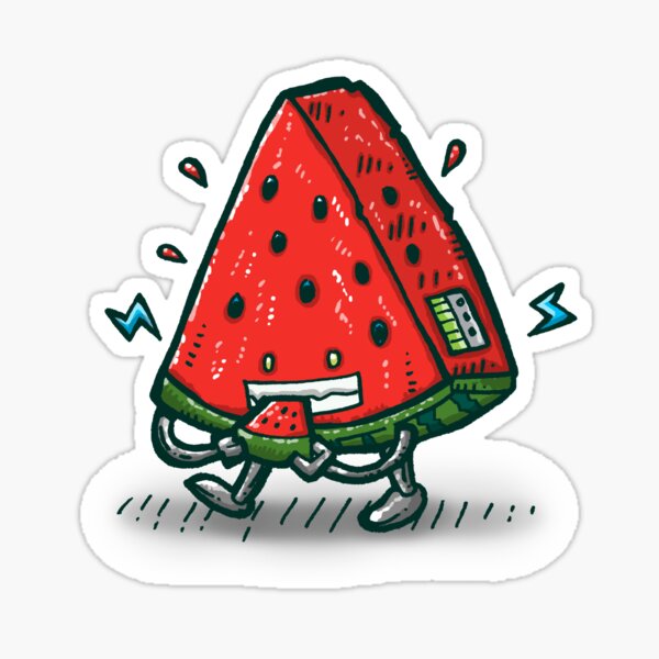 "Watermelon Bot" Sticker for Sale by nickv47 | Redbubble