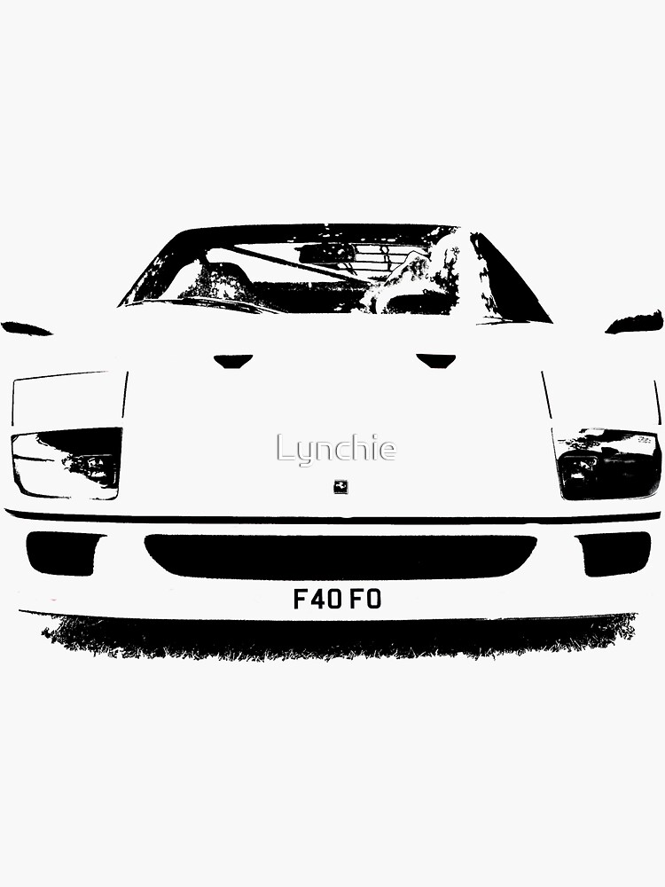 "Ferrari F40" Sticker for Sale by Lynchie | Redbubble