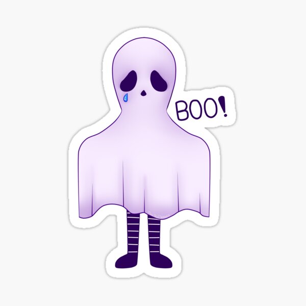 "Sad Ghost" Sticker for Sale by TinyTeaDrinker | Redbubble