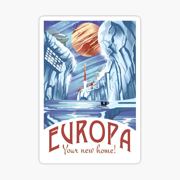 "Visit Europa!" Sticker by lynxcollection | Redbubble
