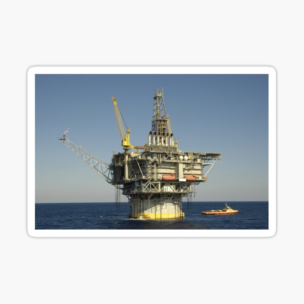 "Spar type Oil Rig with Flare and Boat" Sticker for Sale by ...