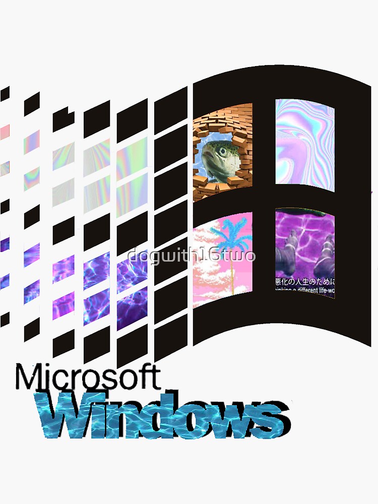 "MICROSOFT WINDOWS" Sticker for Sale by dogwith16two | Redbubble