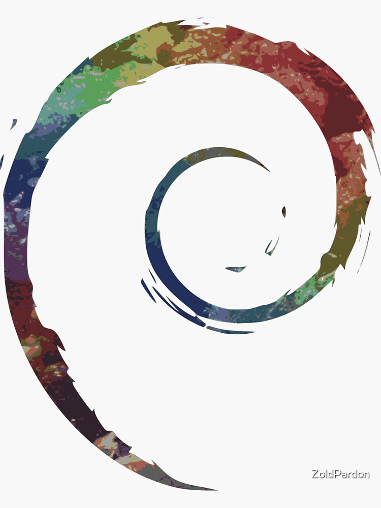 "Colorful Debian" Sticker for Sale by ZoldPardon | Redbubble