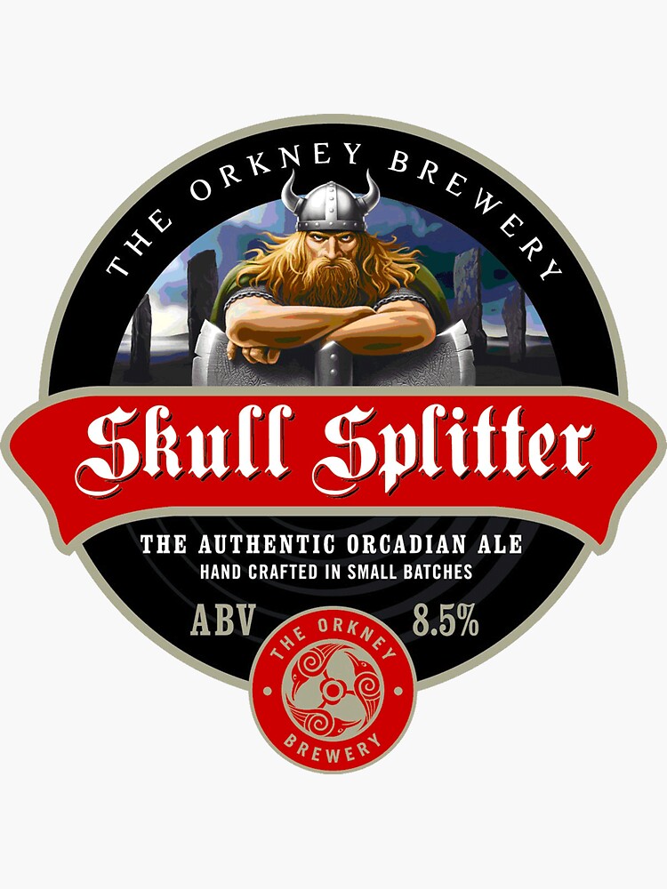 "Skull Splitter Ale" Sticker for Sale by RAR343 | Redbubble