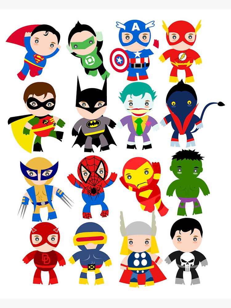 "super heros" Sticker for Sale by mattloucel | Redbubble