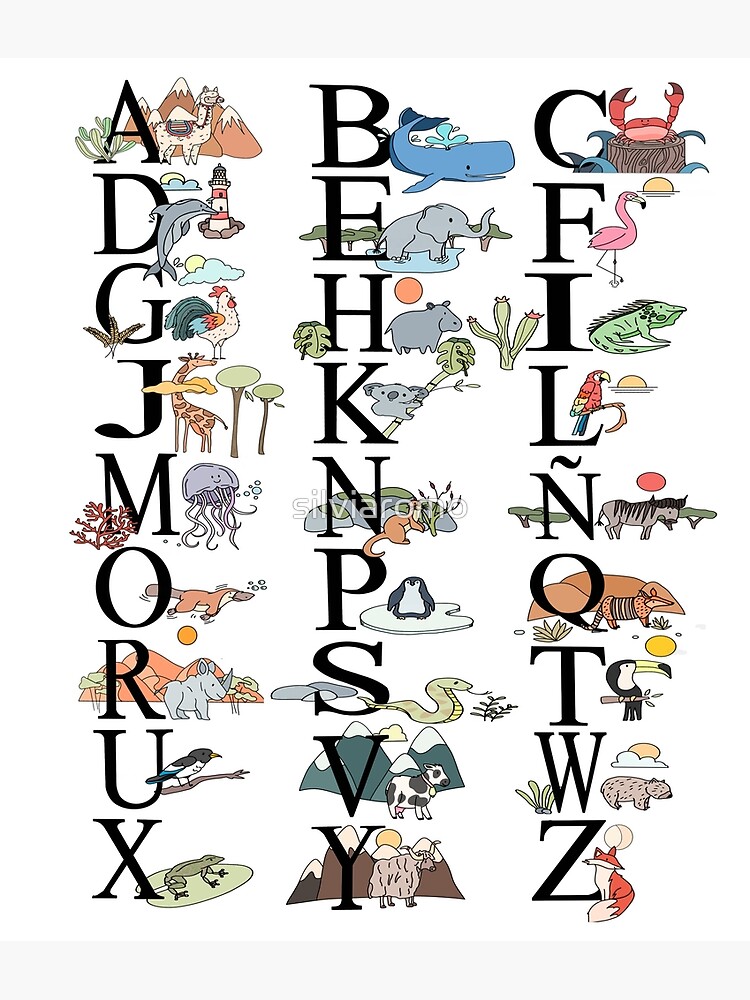 "illustrated alphabet" Poster by silviaromo | Redbubble